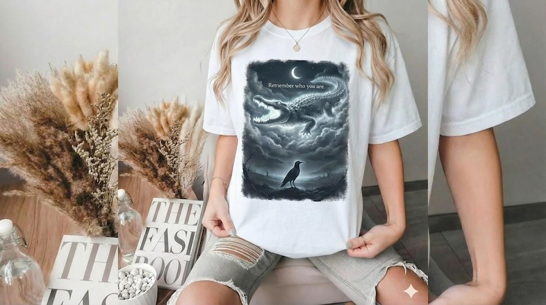 Remember Who You Are Shirt, Mystical Crocodile and Crow T-shirt ...