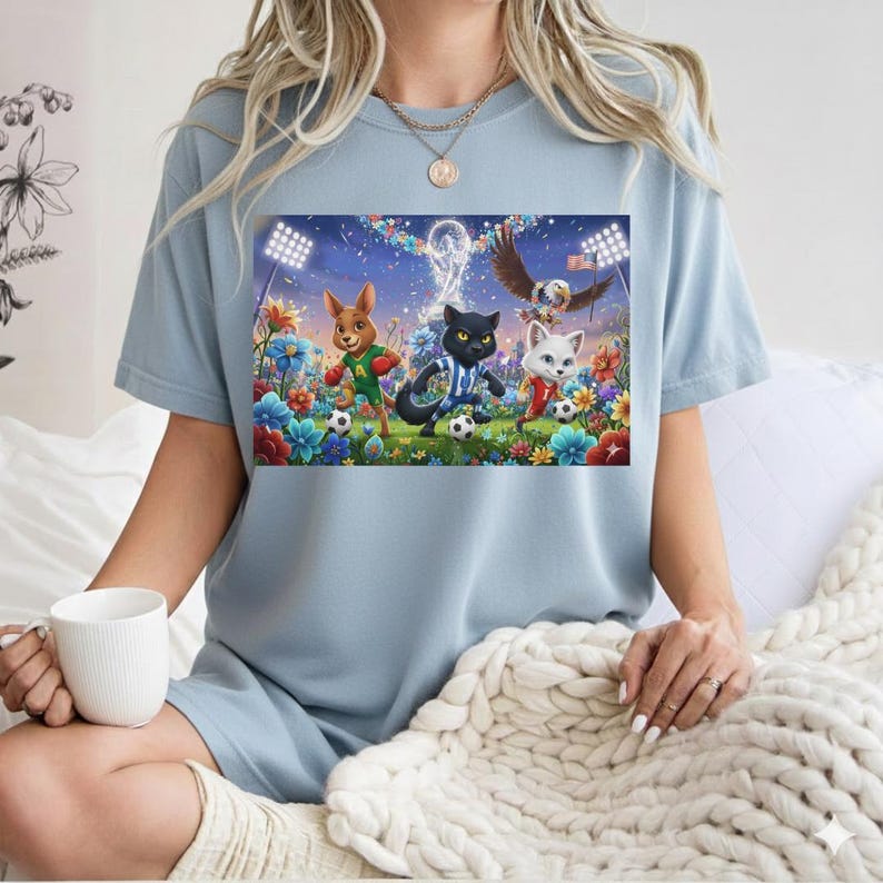 World Cup 2026 Mascot Shirt, Léo the Lion Soccer T-shirt, 2026 Football ...