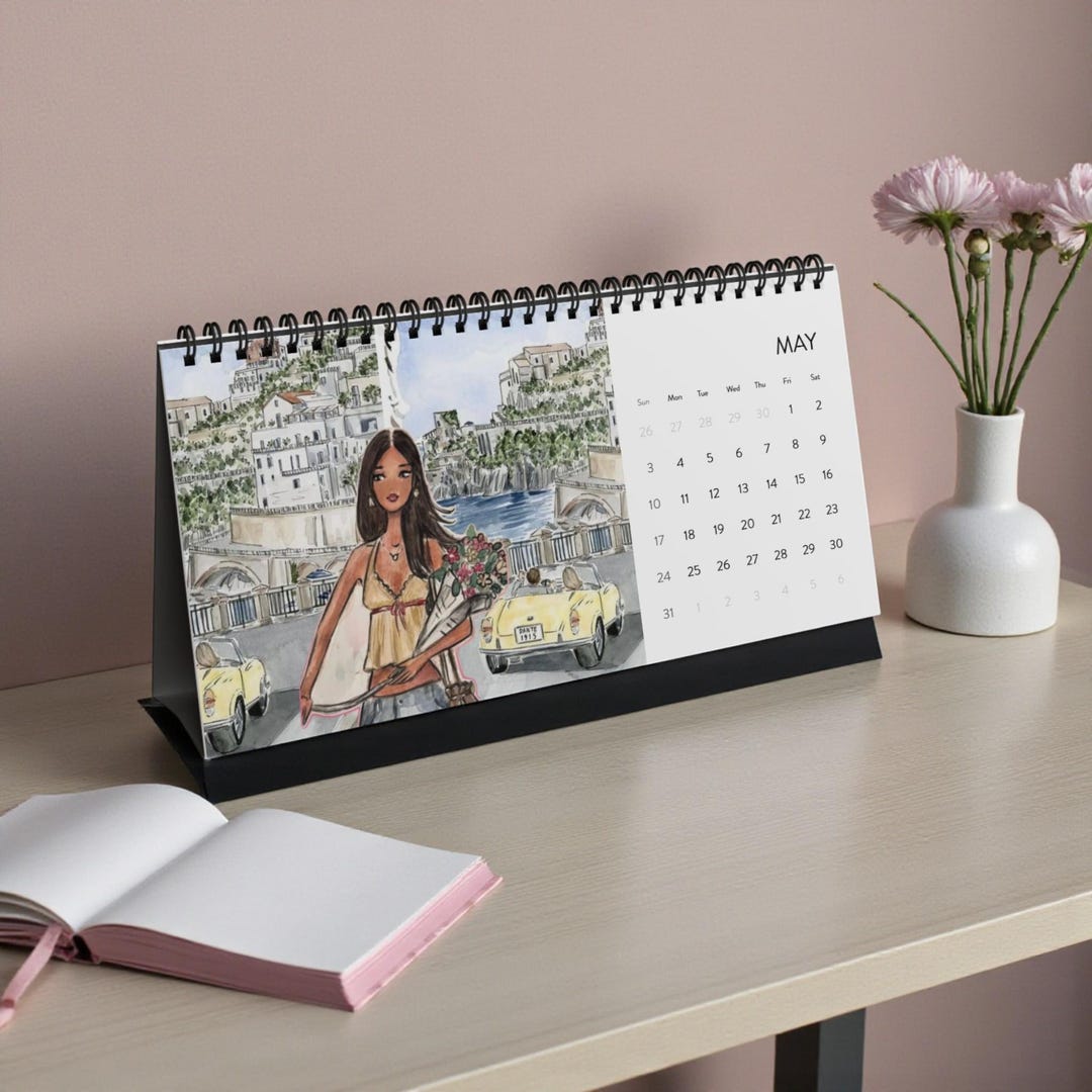 Chic Desktop Calendar, 2026 Planner, Aesthetic Monthly Desk Organizer ...
