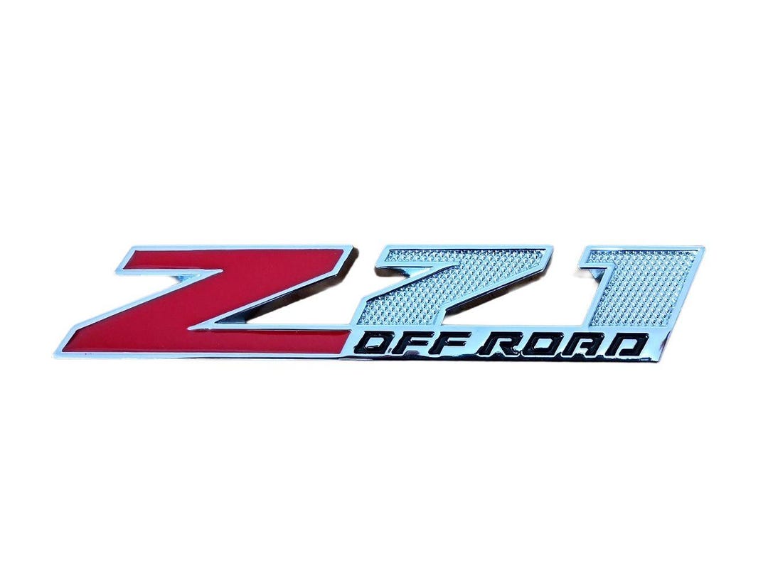 Red and Silver Metal Z71 off Road Emblem for Chevy 11cm X 2.3cm ...