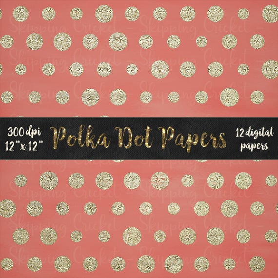 Gold Glitter Polka Dots