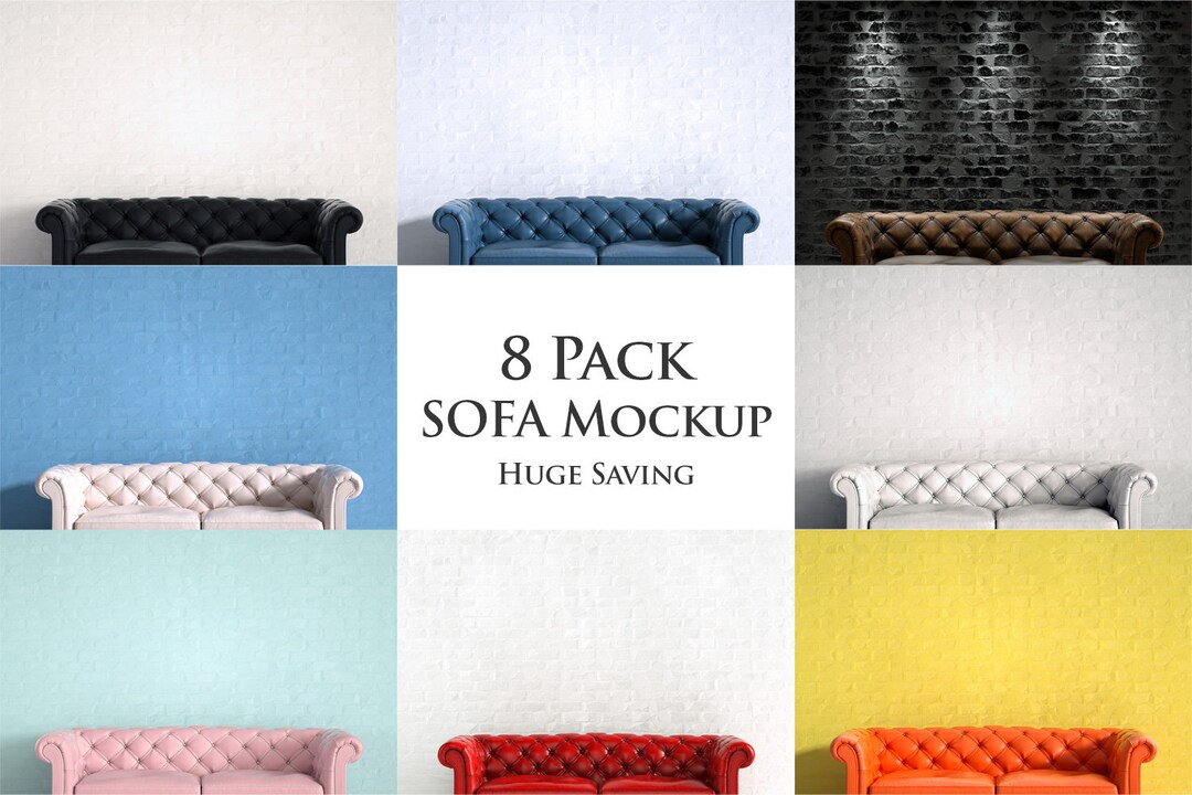 Leather Sofa Mockup, Couch Mockup, Mockup Bundle, Mock Up, Poster ...