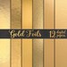 12 Gold Foil Digital Papers, Gold Digital Papers, Digital Gold Foil ...