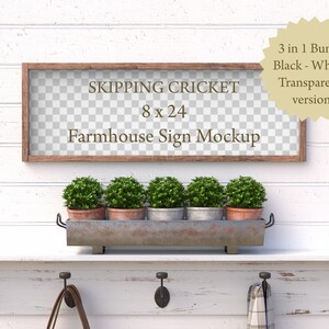 8x24 Farmhouse Sign Mockup, Simple Wood Frame, Cottage Styled Stock ...