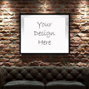 Poster Frame Mockup, 4x5, 8x10, 16x20 24x30 Large Frame Mockup, Brick ...