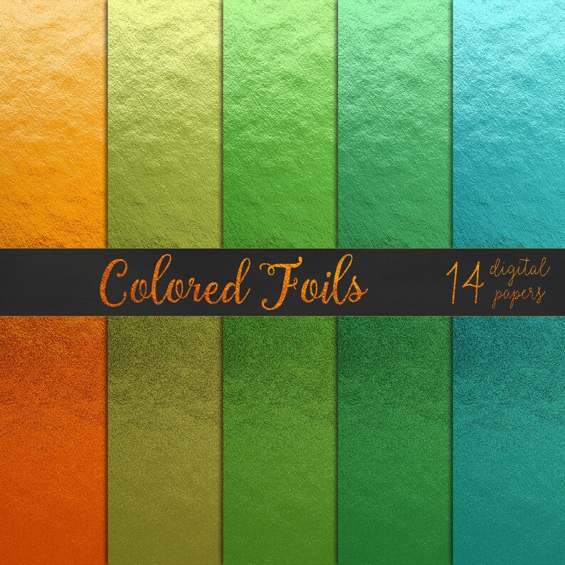 Color Foil Digital Papers Colored Foil Papers Foil Digital - Etsy