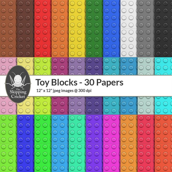 30 Toy Blocks Digital Papers Toy Brick Papers Toy Bricks | Etsy