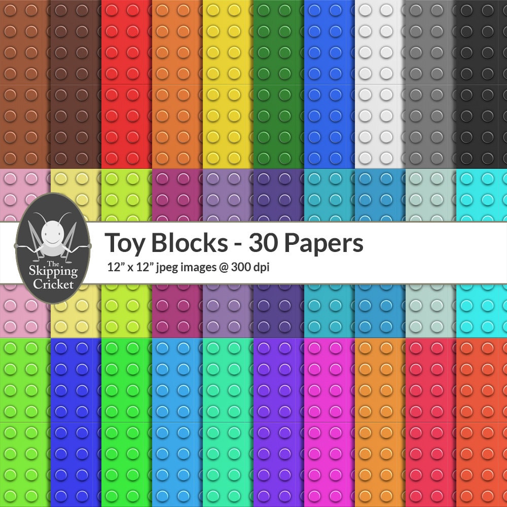 30 Toy blocks digital papers toy brick papers toy bricks | Etsy
