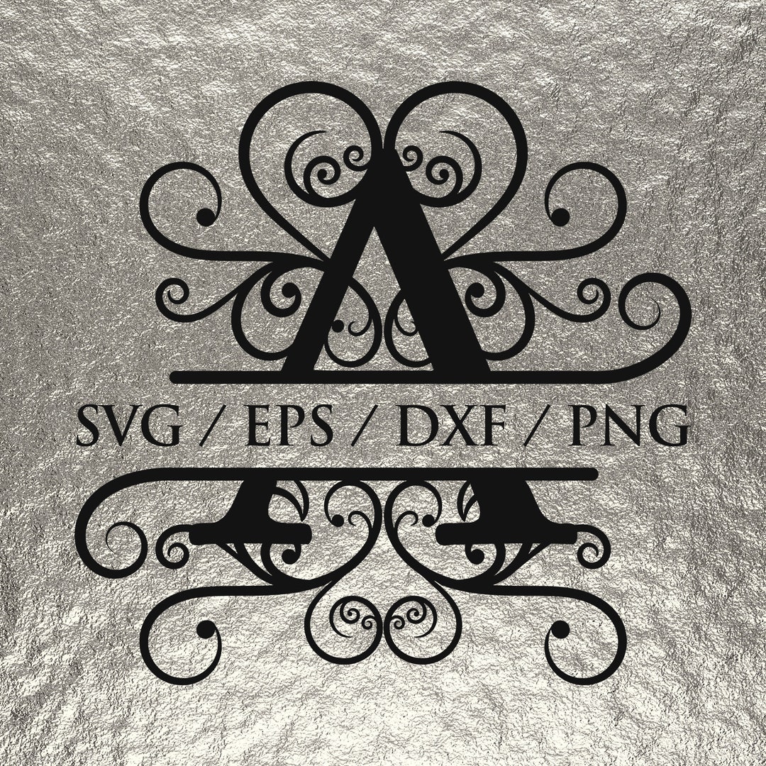 Initial Svg, Split Initial Svg, Split Initial Monogram Svg, Split ...