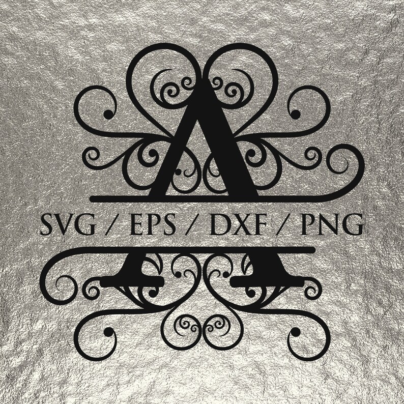 Initial Svg Split Initial Svg Split Initial Monogram Svg | Etsy