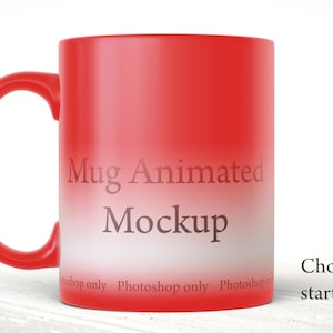 11oz Magic Mug Animation Mockup: Color Changing Video (digital Download ...