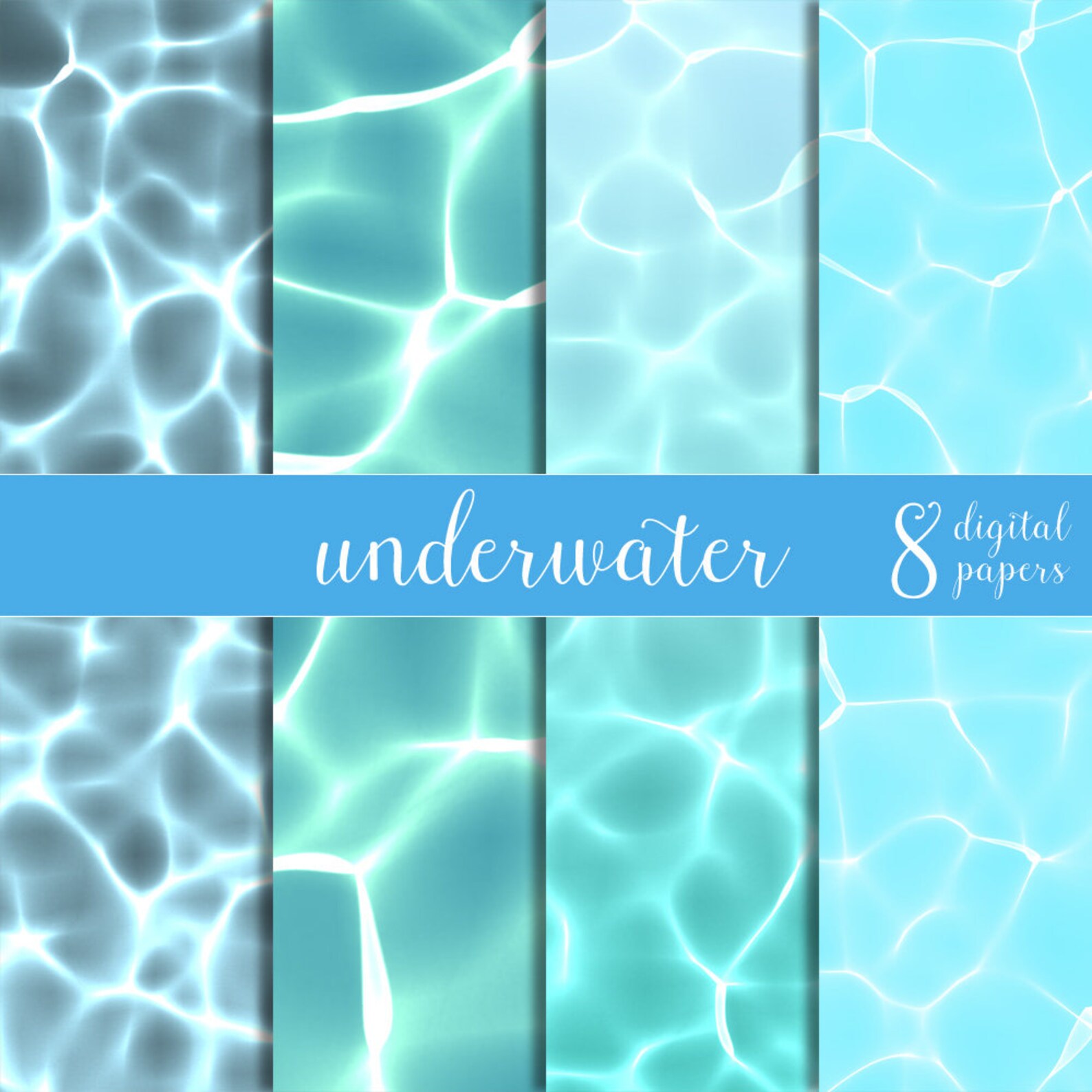 Seawater Papers Underwater Papers Water Digital Papers - Etsy