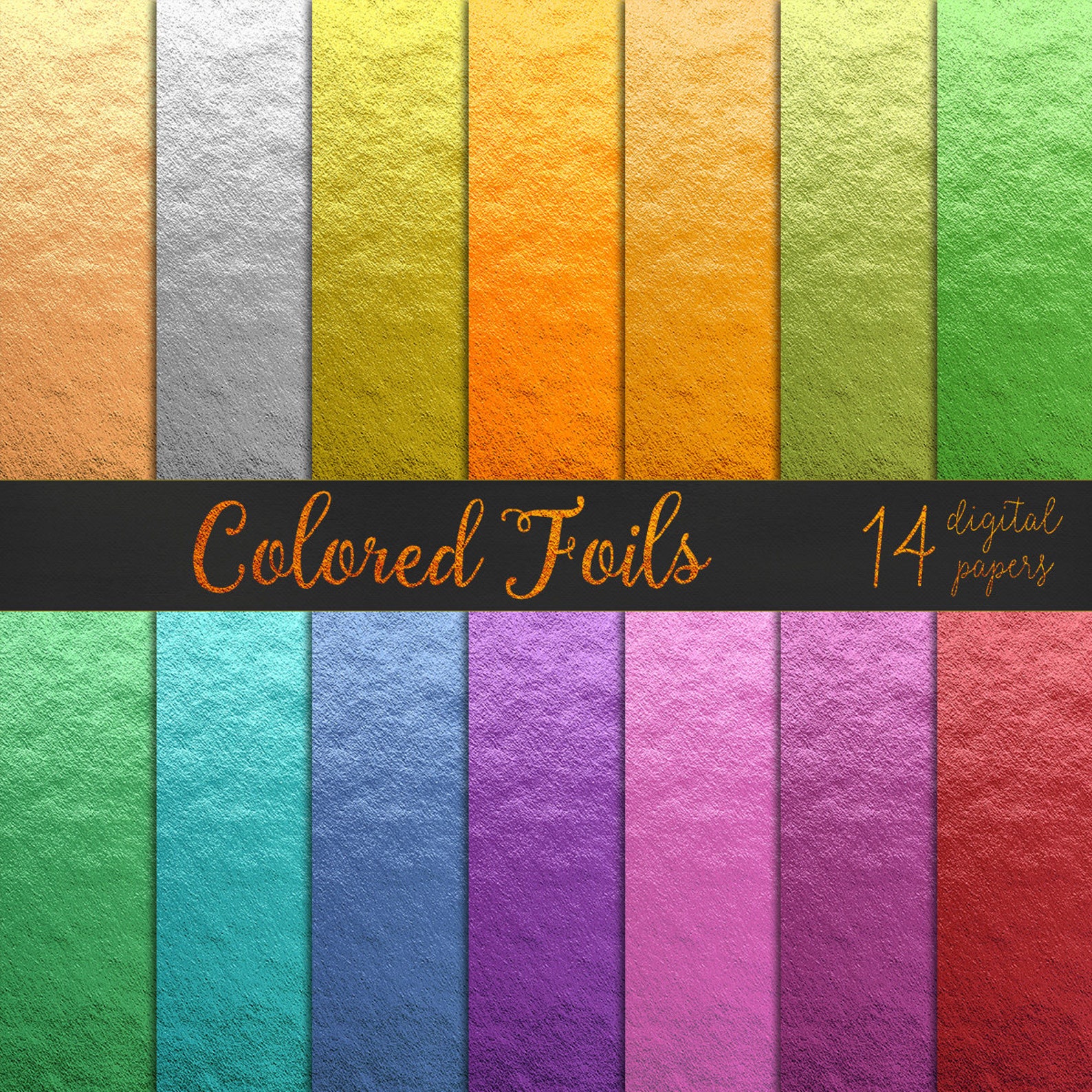 Color Foil Digital Papers Colored Foil Papers Foil Digital - Etsy