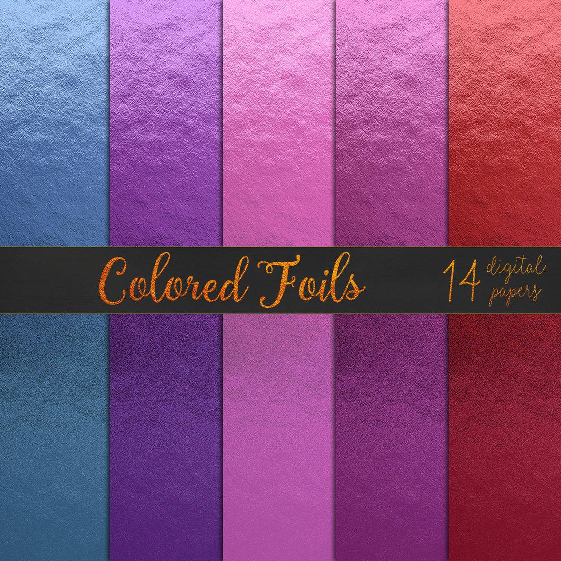 Color Foil Digital Papers Colored Foil Papers Foil Digital - Etsy
