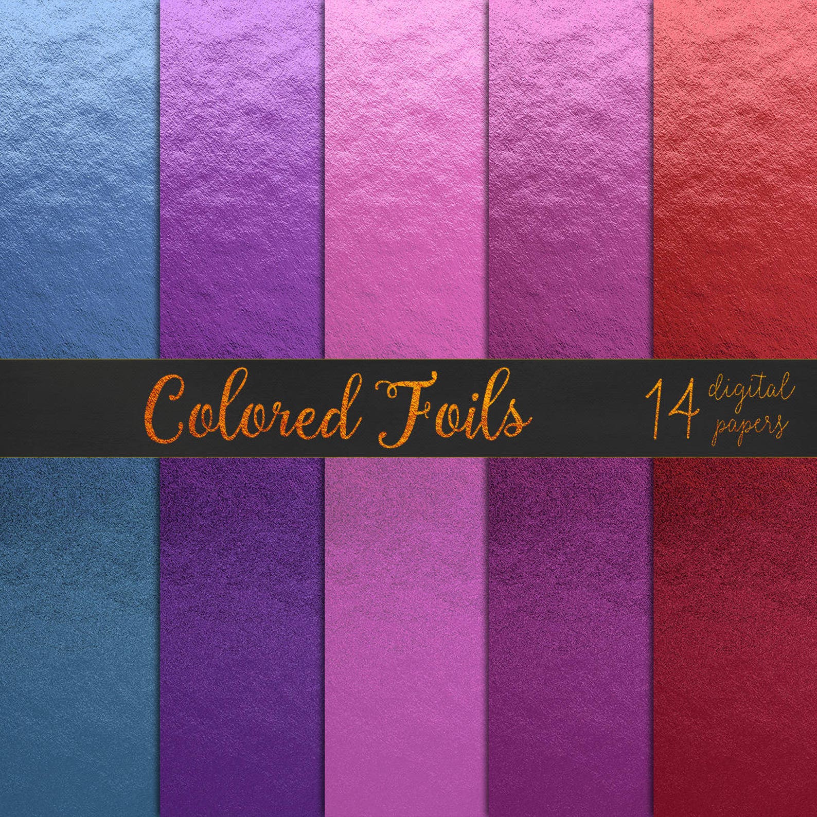 Color Foil Digital Papers Colored Foil Papers Foil Digital - Etsy