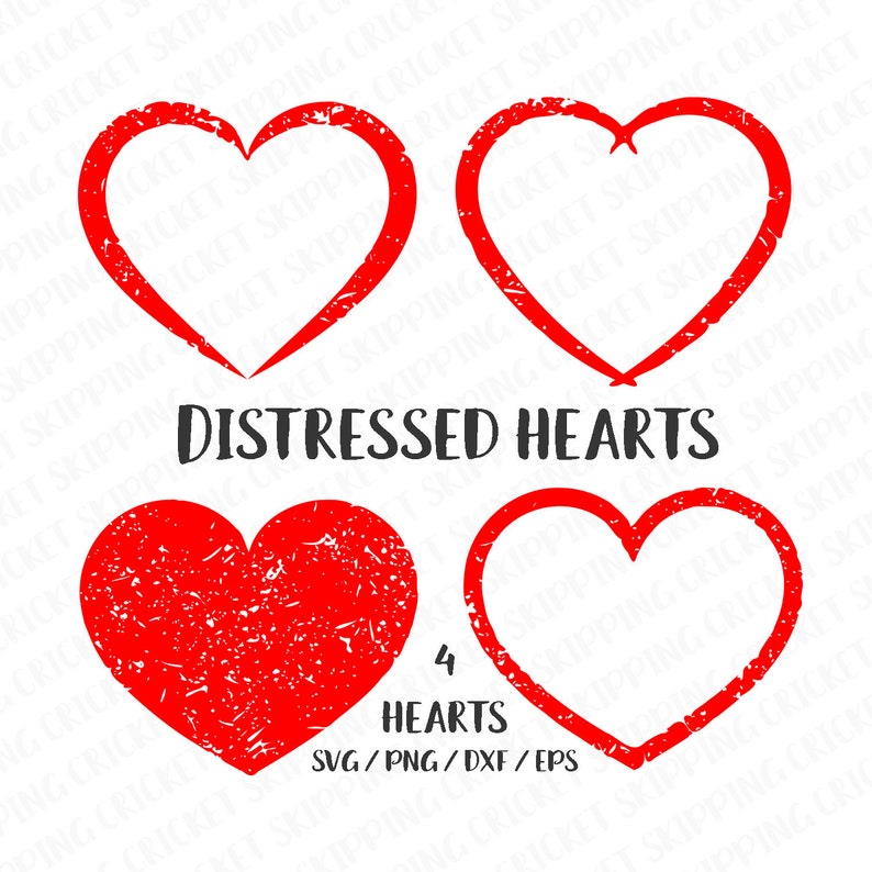 Distressed Heart Svg Distressed Hearts Cut File Worn Hearts - Etsy UK