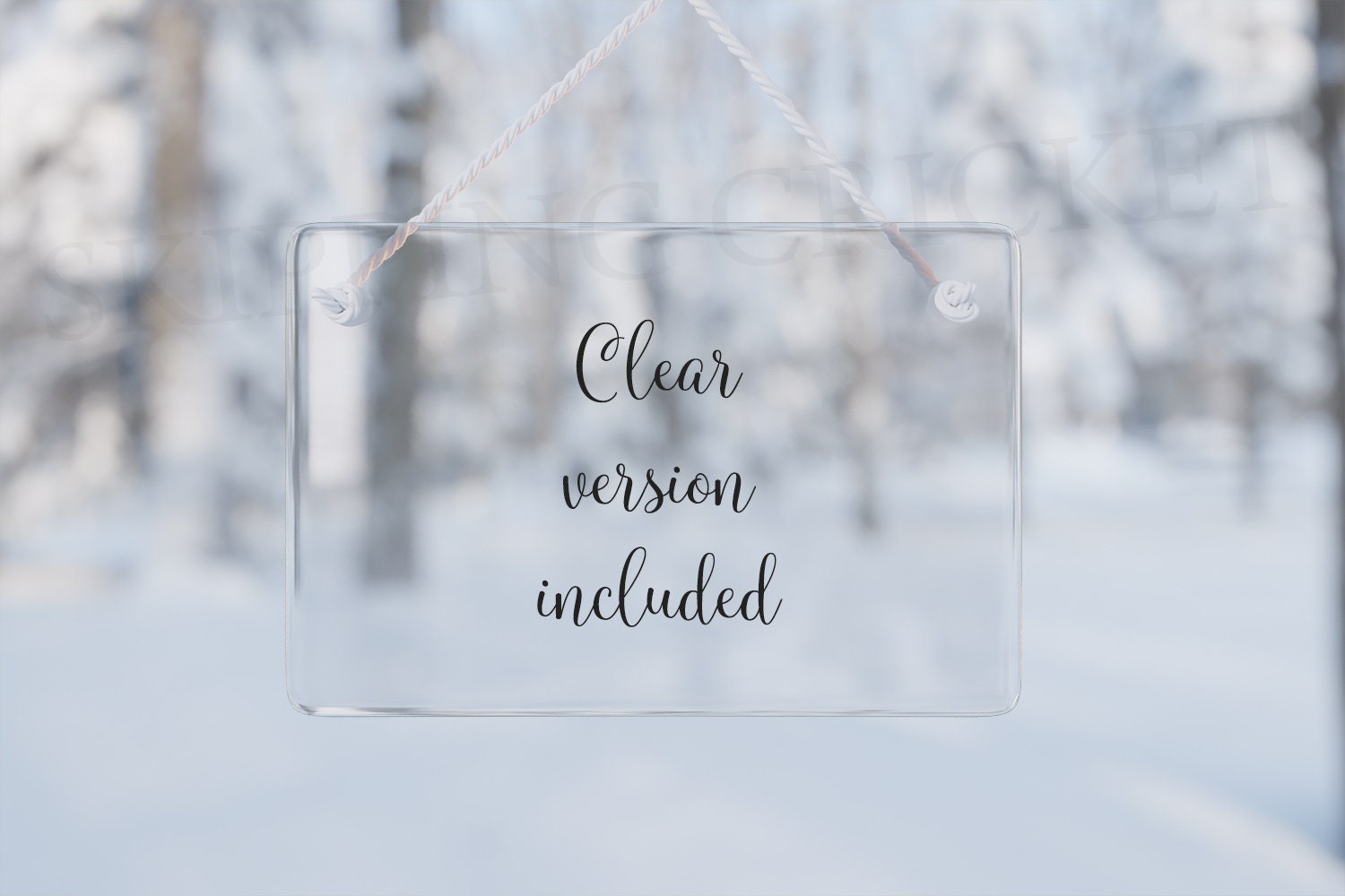 White rectangle christmas ornament mockup ed white or clear | Etsy