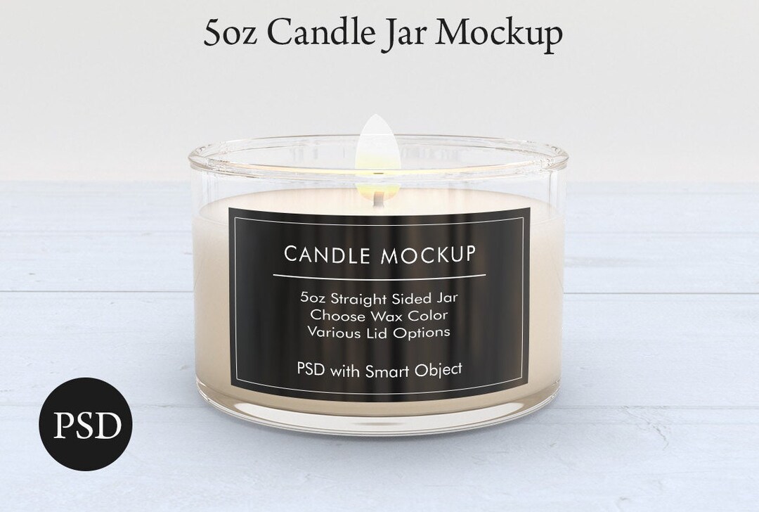 5oz Jar Candle Mockup: Photoshop PSD With Smart Object (digital ...