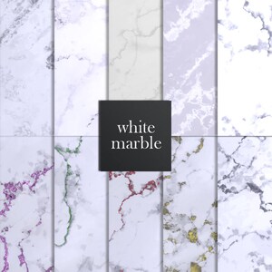 White Marble Digital Paper, White Marble Paper, Marble Paper, Marble ...
