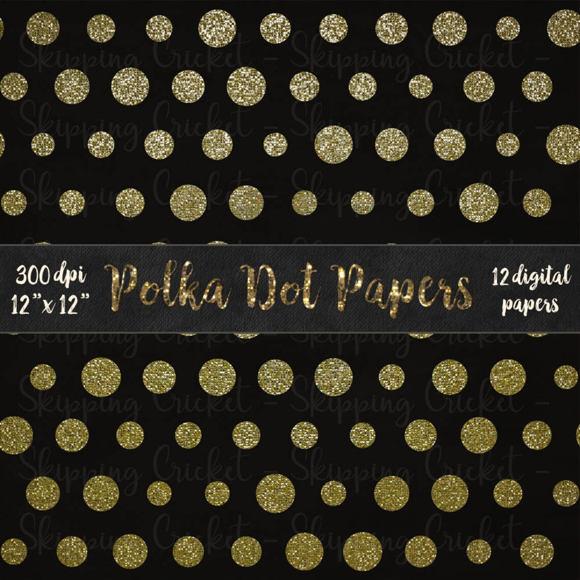 Glitter Polka Dot Digital Papers Gold and Pink Dots Paper - Etsy