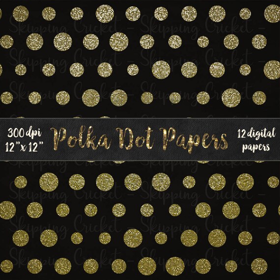Gold Glitter Polka Dots