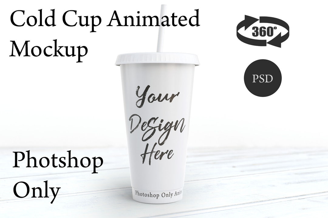 Cold Cup Animated Mockup, Venti, Reuseable Tumbler Mock Up, Ice Cup ...