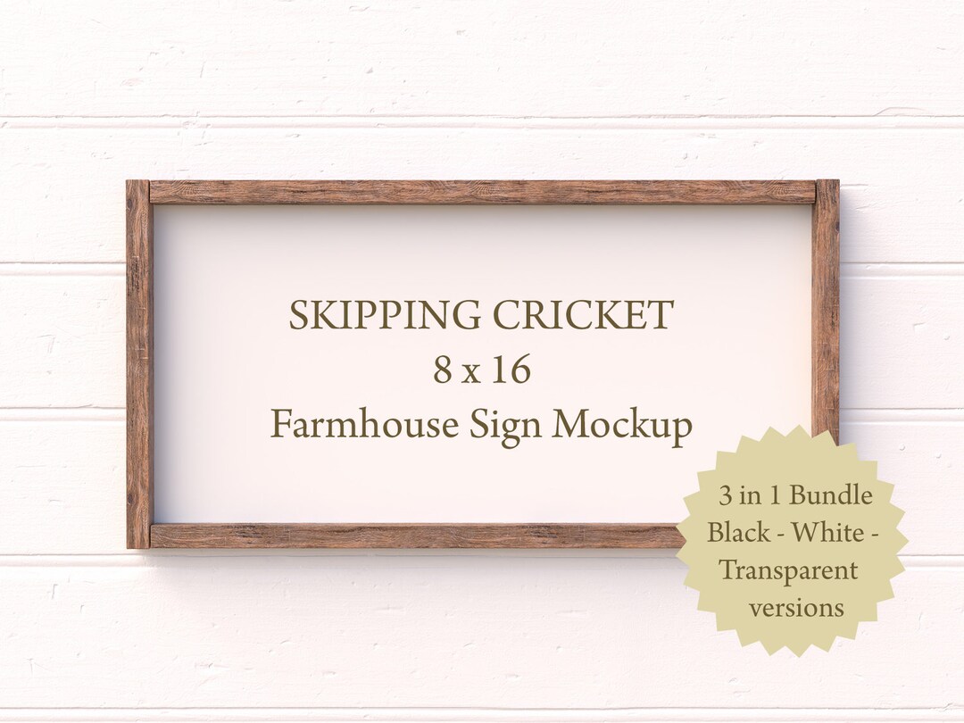 8x16 Farmhouse Sign Mockup, Simple Wood Frame, Cottage Styled Stock ...