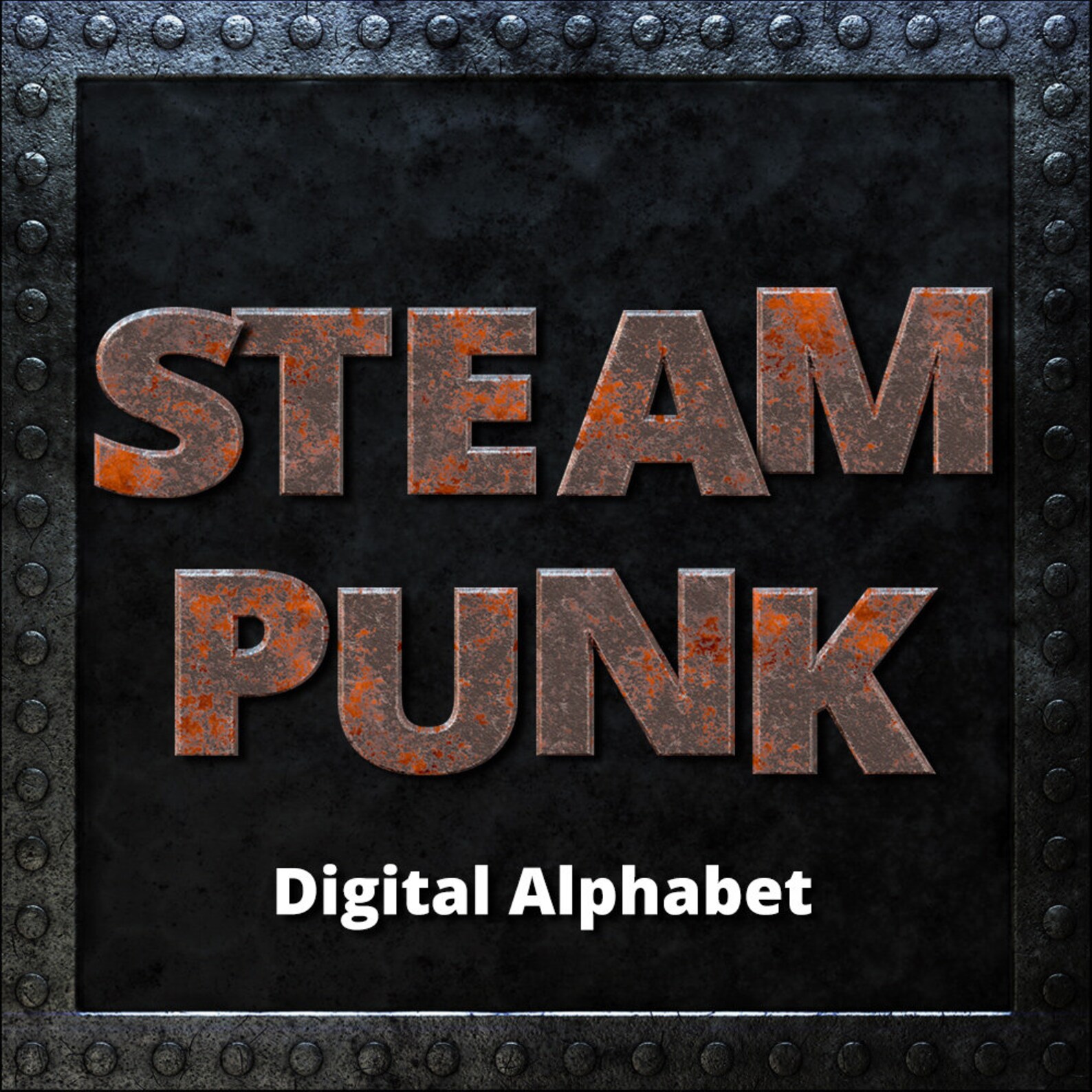 Steampunk Digital Alphabet Grunge Metal Alphabet Pngs Metal - Etsy