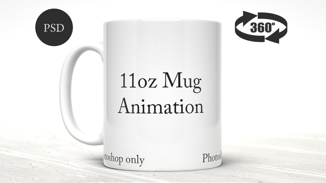 11oz White Mug Animation Mug Video Spinning Mug Mock Up - Etsy