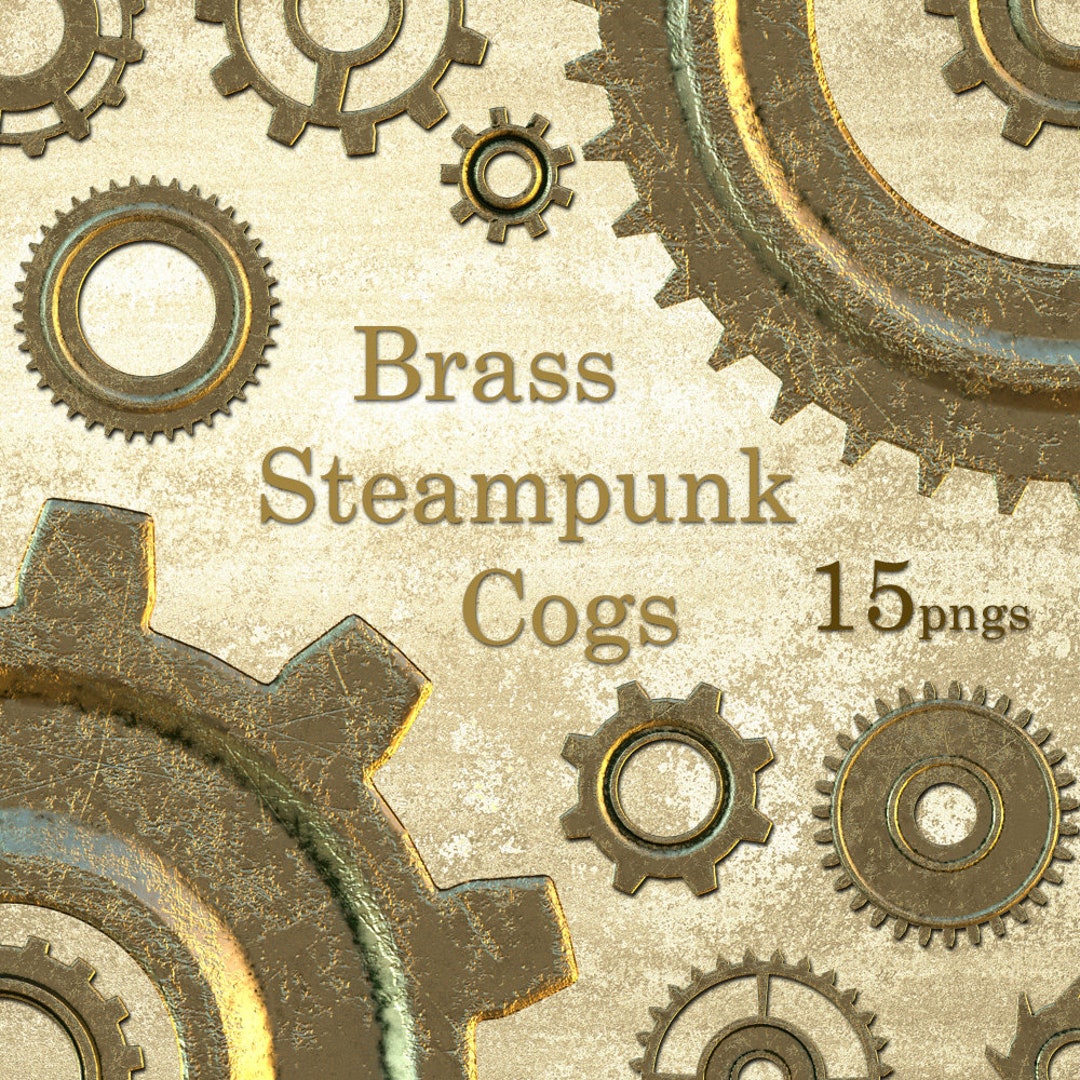Steampunk Clipart Cogs and Gears, Steampunk Digital Scrapbooking, Clock ...
