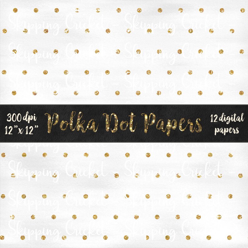 Glitter Polka Dot Digital Papers Gold and Pink Dots Paper - Etsy