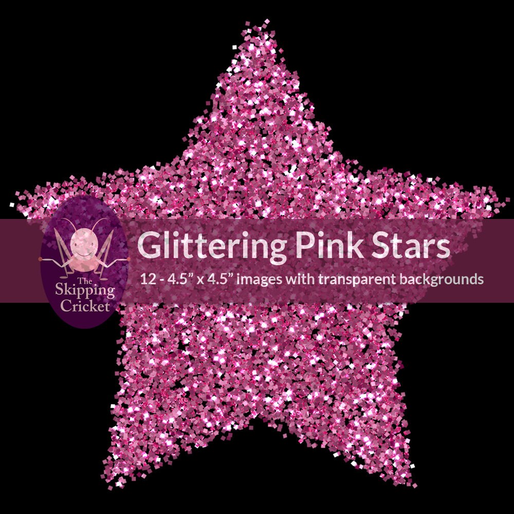 Pink Glitter Star Clip Art