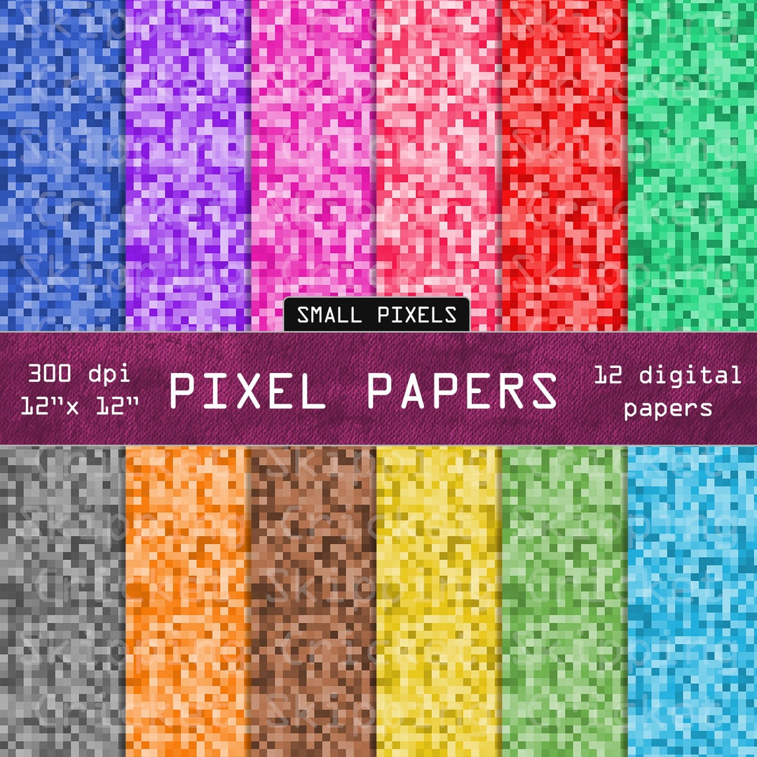 Pixel Digital Paper, Pixel Scrapbooking Paper, Pixel Digital Downloads ...