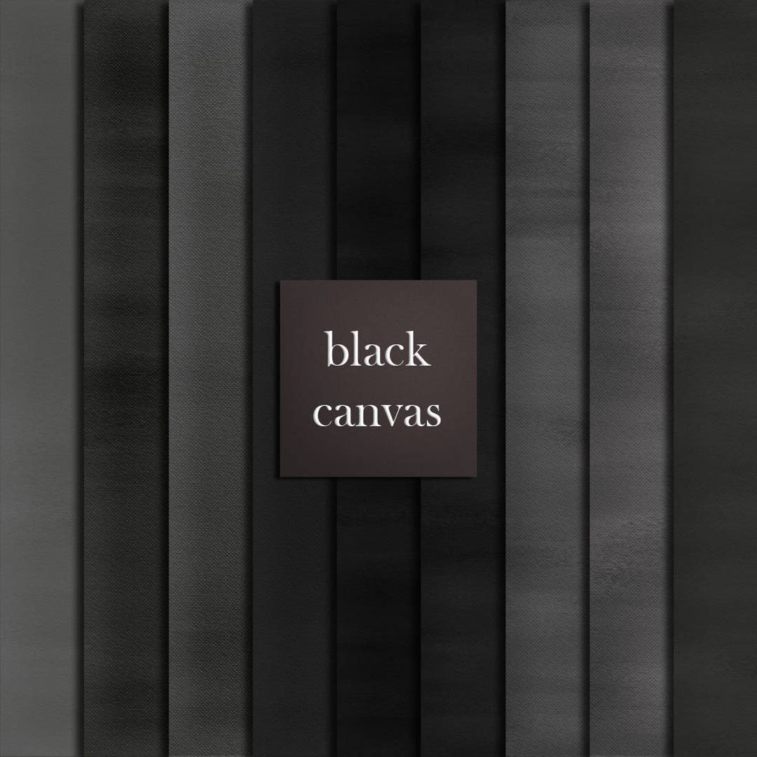 18 Black Canvas Digital Papers, Black Watercolor Papers, Dark Digital ...