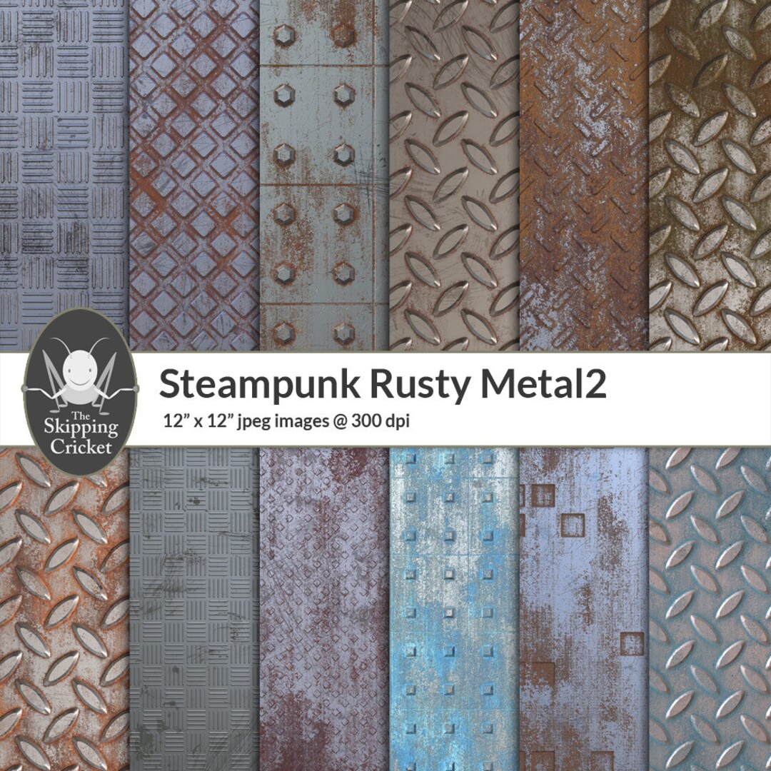 Steampunk Rusty Metal Papers, Metal Panels, Metal Treads, Metal Plate ...