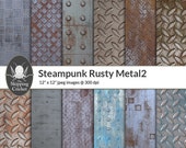 Steampunk Rusty Metal Papers Metal Panels Metal Treads - Etsy