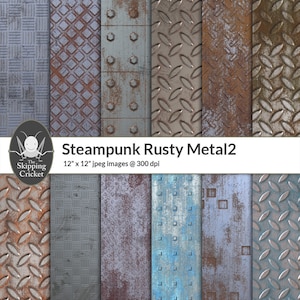 Steampunk Rusty Metal Papers, Metal Panels, Metal Treads, Metal Plate ...