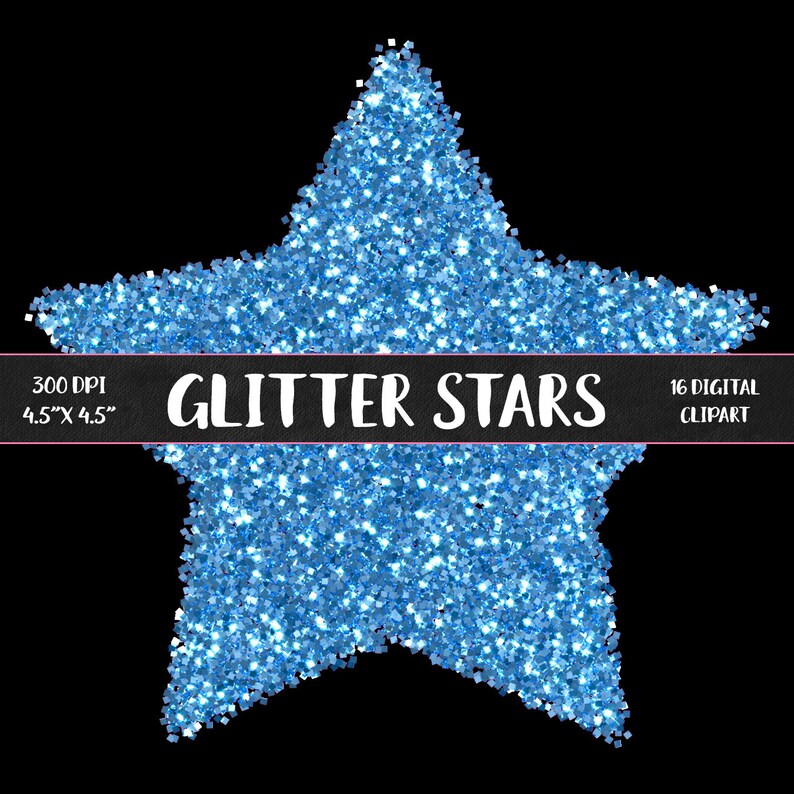 16 Glittering Rainbow Stars Clip Art Bright Sparkling Stars | Etsy