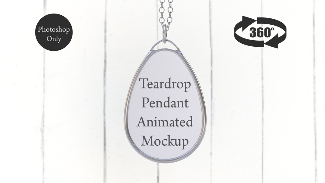 Teardrop Pendant Animated Mockup: Photoshop Smart Object (digital ...