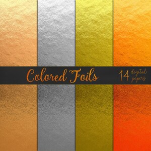 Color Foil Digital Papers, Colored Foil Papers, Foil Digital Paper ...