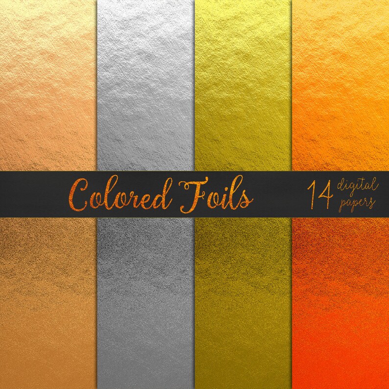 Color Foil Digital Papers Colored Foil Papers Foil Digital - Etsy