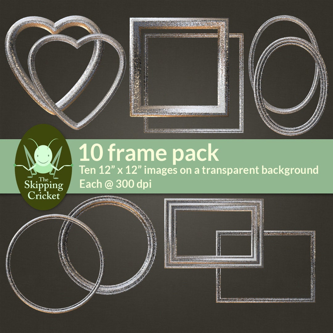 Glitter Digital Frames for Scrapbooking, Glitter Decorative Borders ...