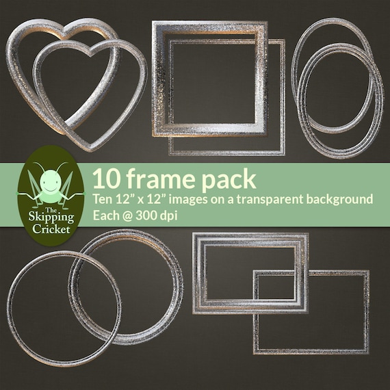 Glitter Digital Frames for Scrapbooking Glitter Decorative | Etsy