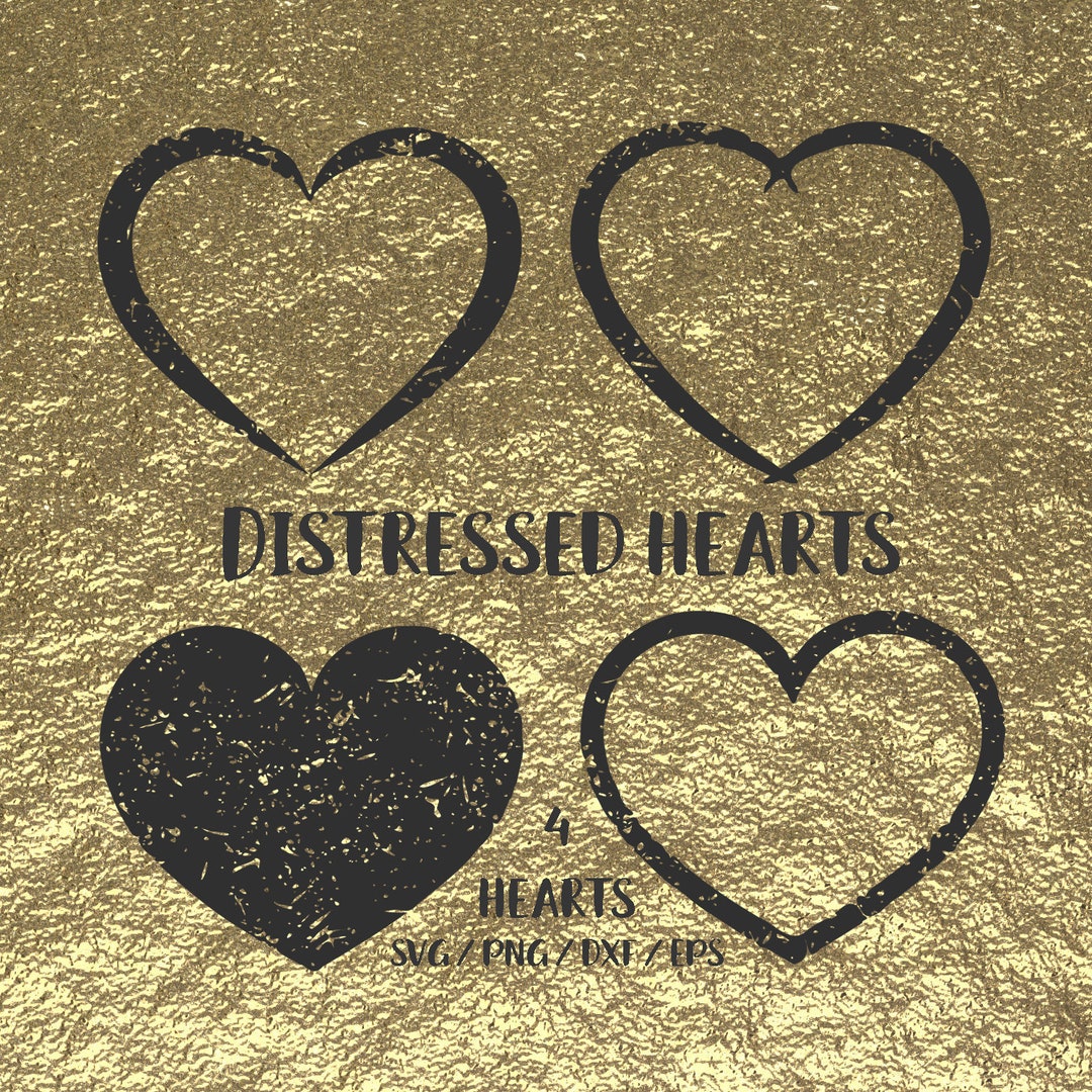 Distressed Heart Svg, Distressed Hearts Cut File, Worn Hearts Svg ...