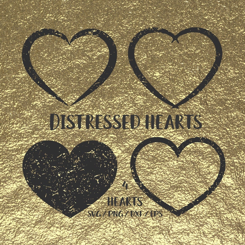 Distressed Heart Svg Distressed Hearts Cut File Worn Hearts - Etsy UK
