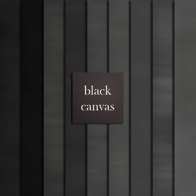 18 Black Canvas Digital Papers Black Watercolor Papers Dark - Etsy