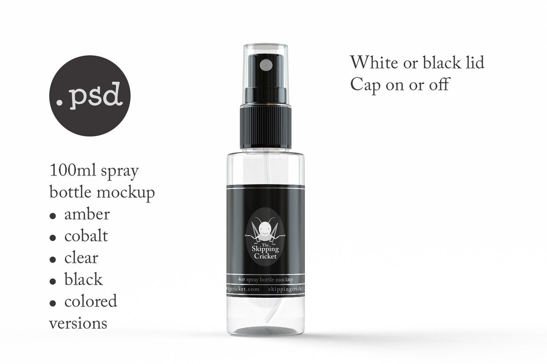 100ml Spray Bottle Mockup, Amber Photoshop Mock Up, Psd Smart Object ...