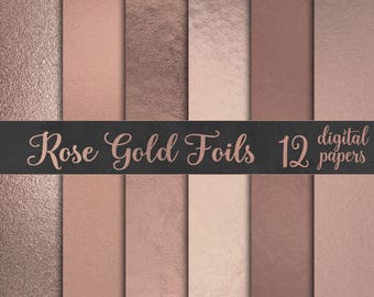 12 Gold Foil Digital Papers, Gold Digital Papers, Digital Gold Foil ...