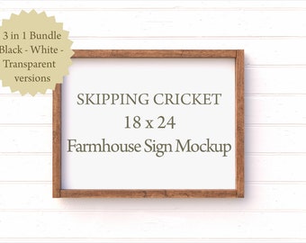 12x24 Farmhouse Sign Mockup Simple Wood Frame Cottage Styled - Etsy