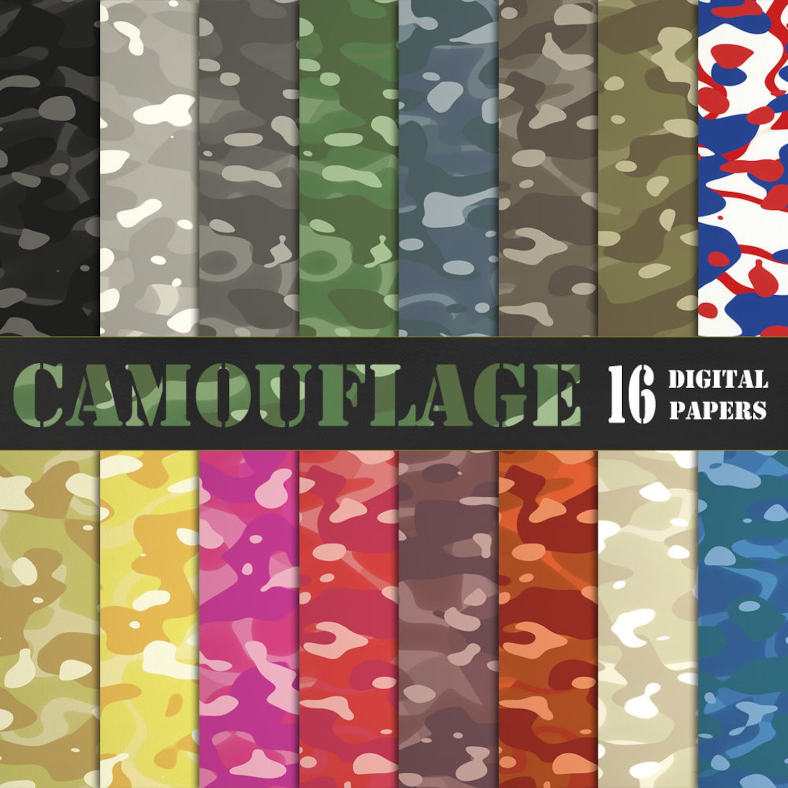Camouflage Digital Paper Camoflauge Camouflauge Military - Etsy